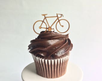 12 Road Bicycle Cupcake Toppers acrylic | Etsy