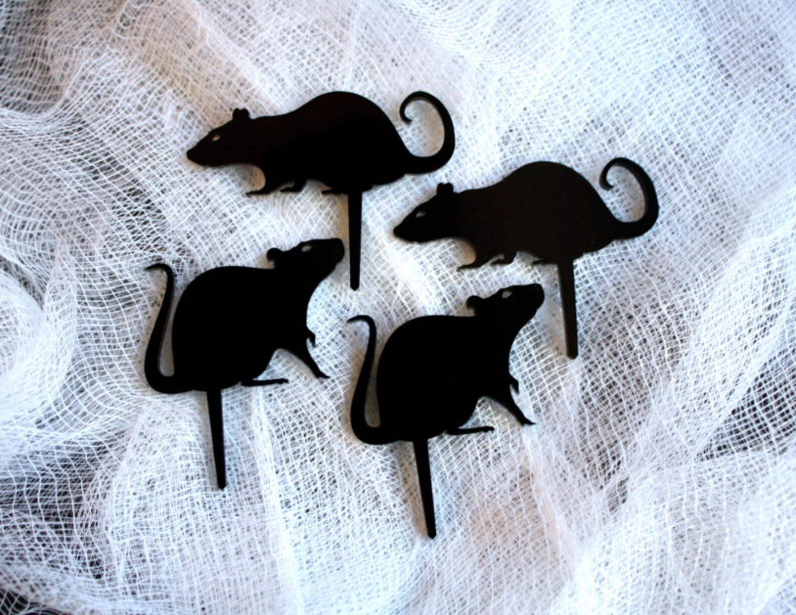12 Halloween Rat Cupcake Toppers acrylic - Etsy