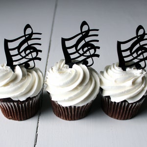 12 Treble Clef Cupcake Toppers (acrylic) - Etsy