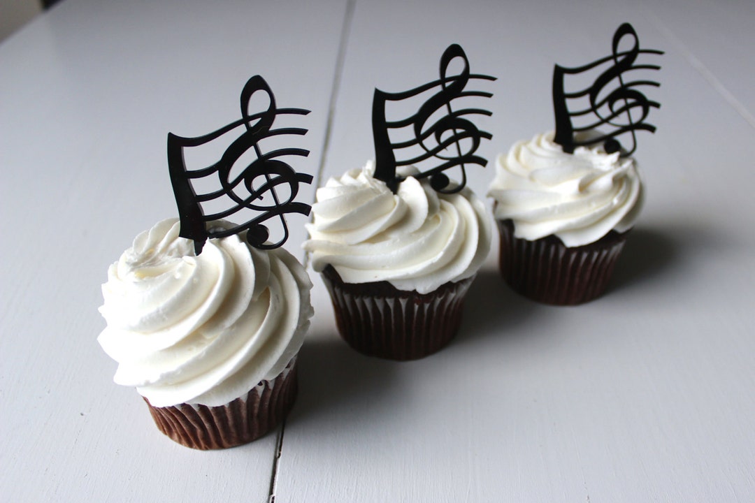 12 Treble Clef Cupcake Toppers (acrylic) - Etsy