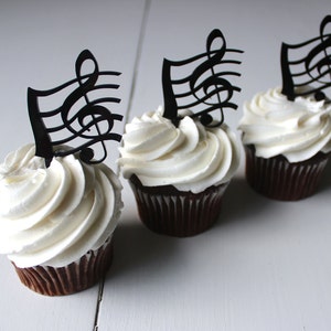 12 Treble Clef Cupcake Toppers (acrylic) - Etsy
