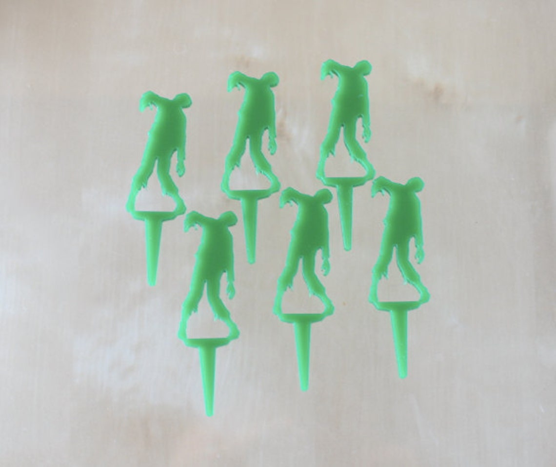 12 Zombie Cupcake Toppers (acrylic) - Etsy
