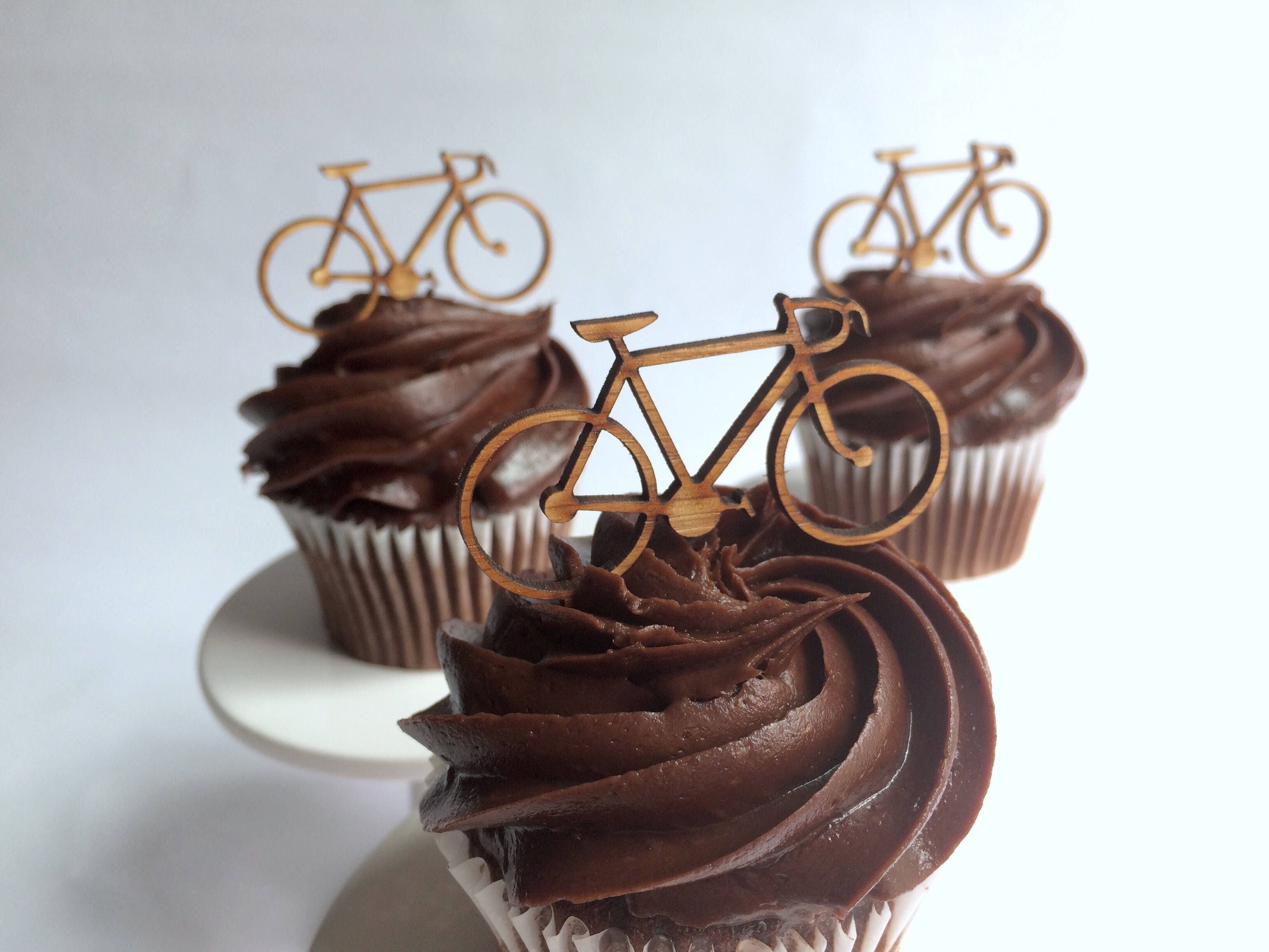 12 Wood Road Bicycle Cupcake Toppers - Etsy
