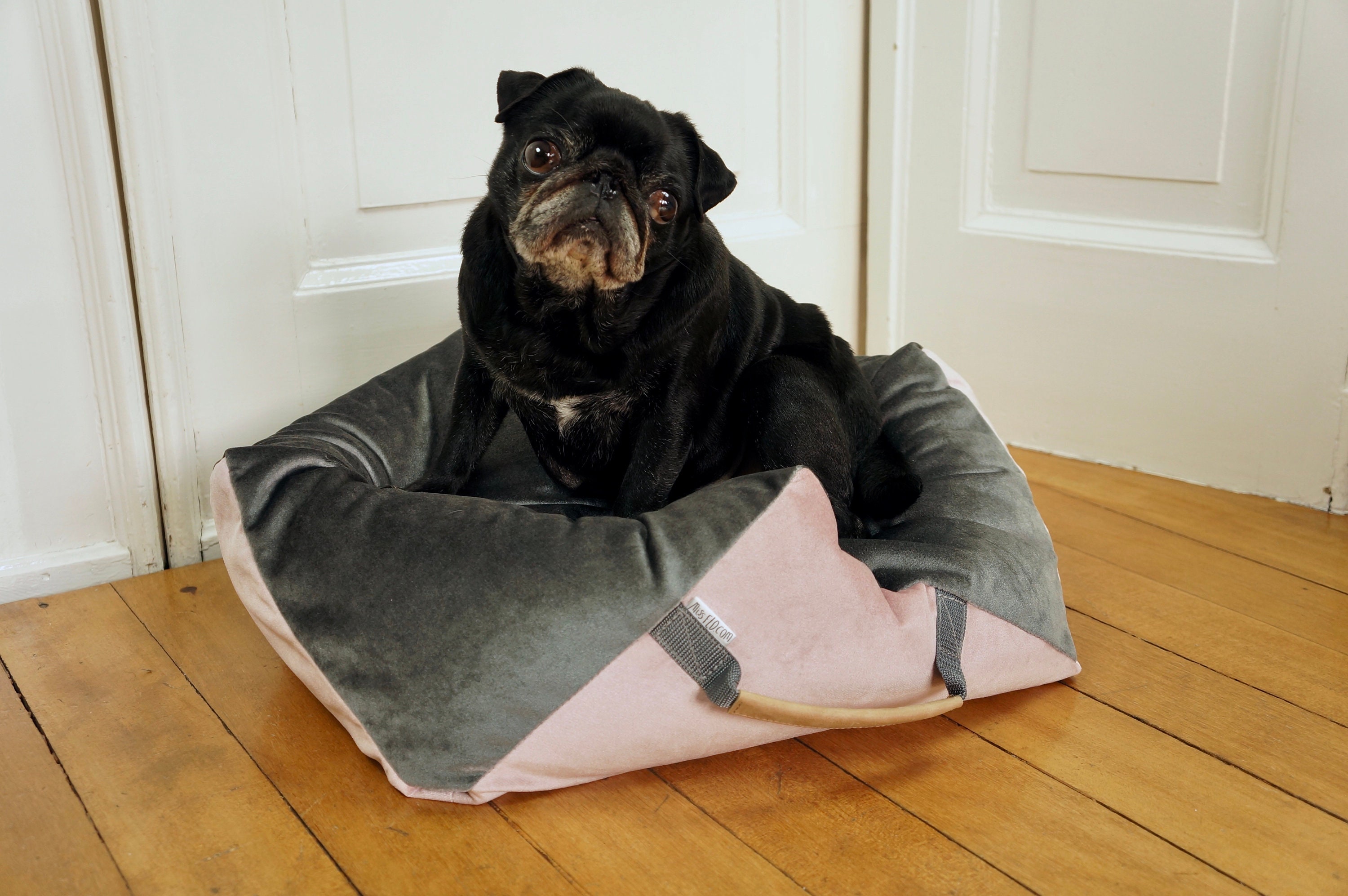 Dog Bed Pillow Comfy Cube Square Hexagon Velvet Grey Top with - Etsy