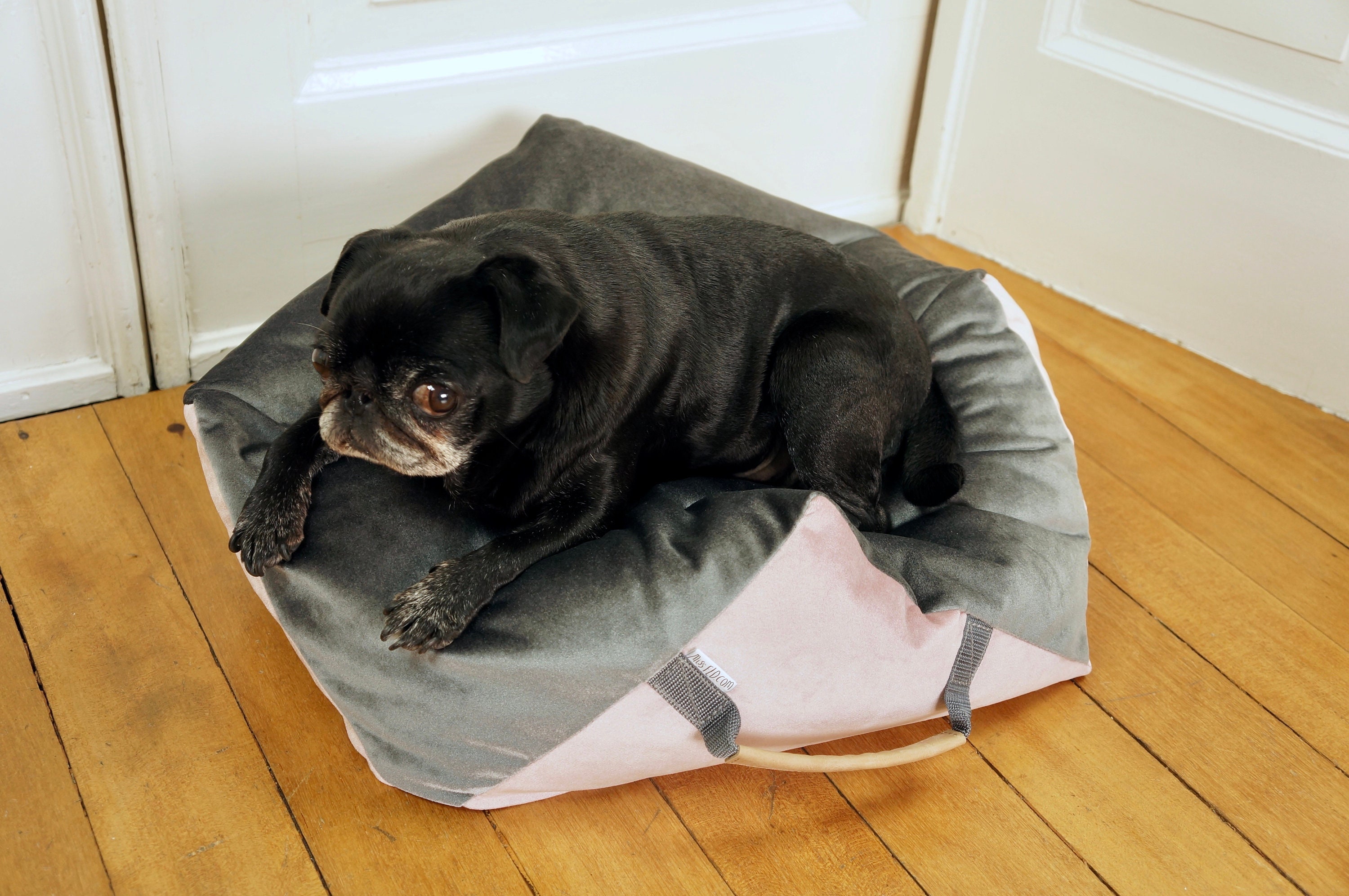 Dog Bed Pillow Comfy Cube Square Hexagon Velvet Grey Top with - Etsy