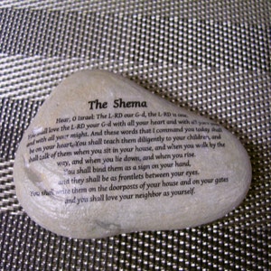 Messianic Shema Prayer Hebrew Jewish Stone Rock OOAK - Etsy
