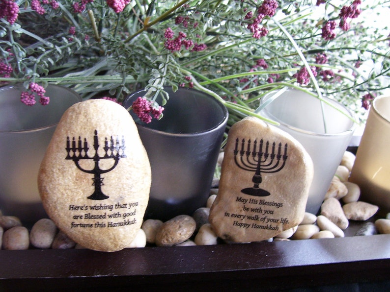 Choice of One Hanukkah Menorah With Blessing Prayer Hebrew - Etsy
