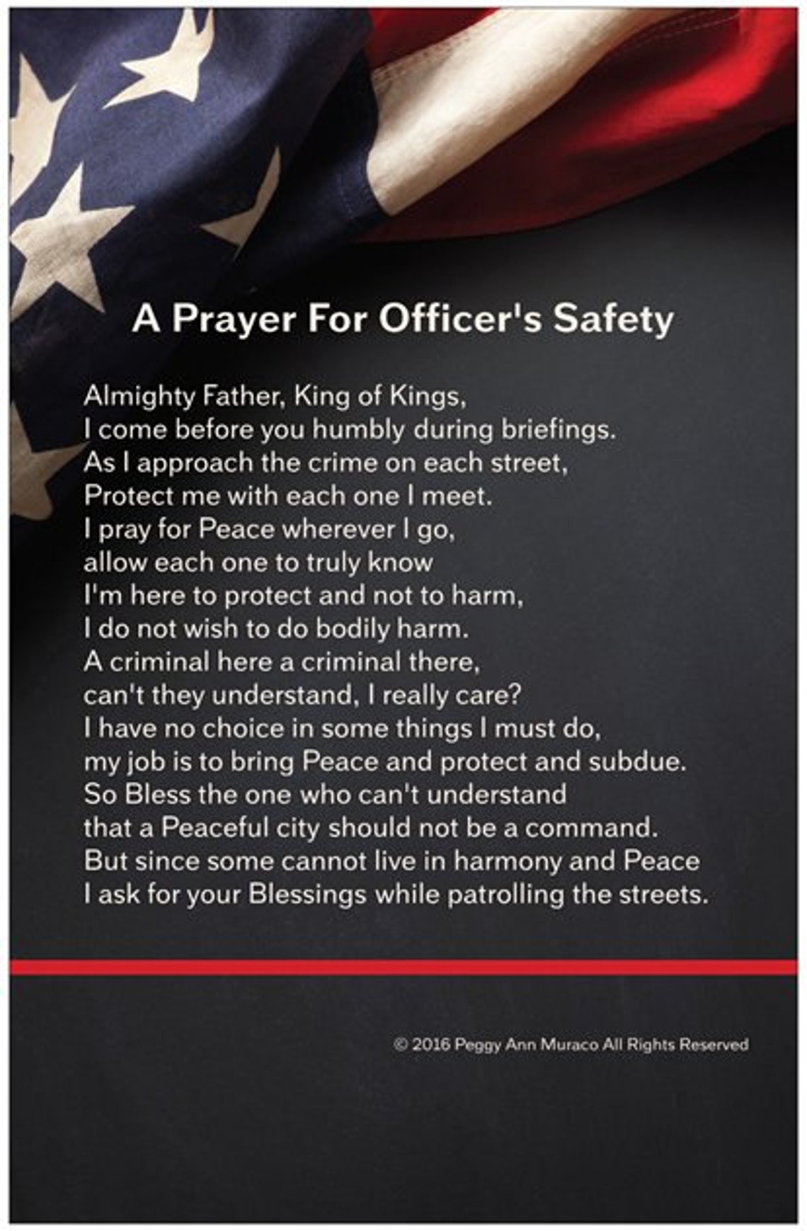 Law Enforcement Police Officer Poster Prayer for Protection - Etsy
