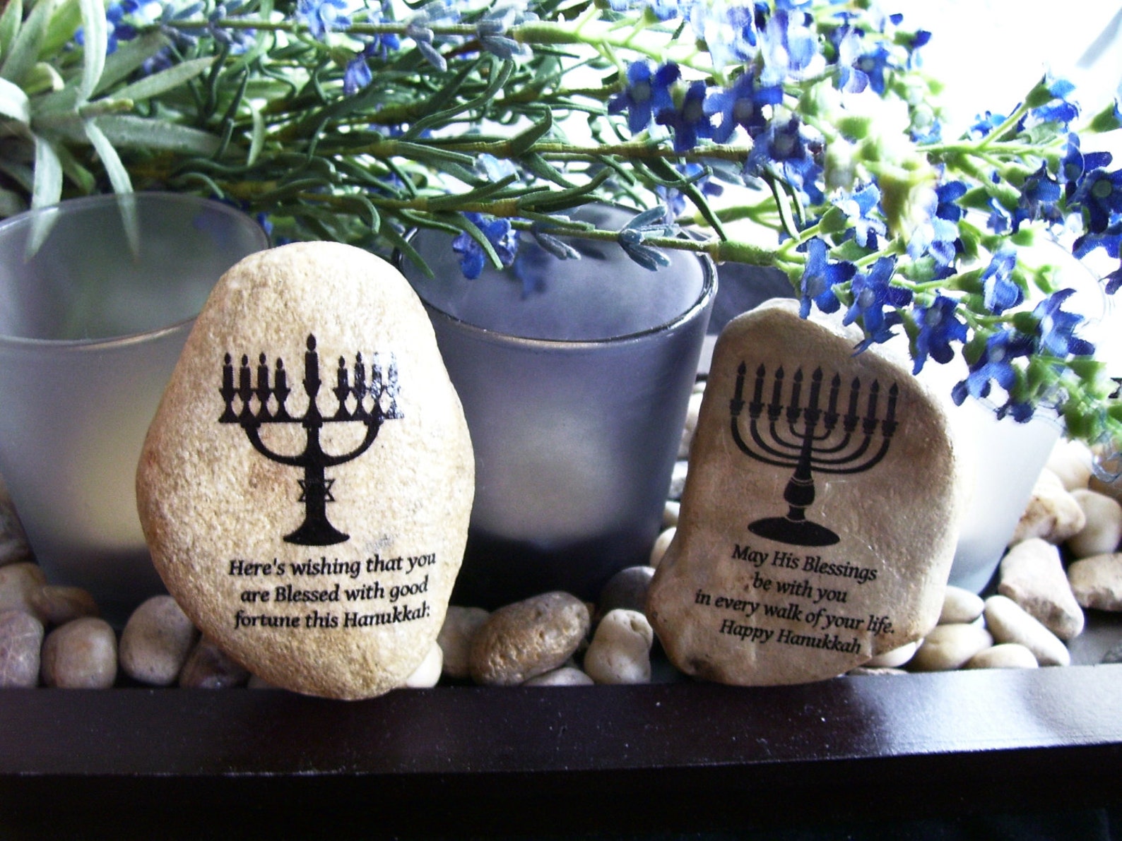 Choice of One Hanukkah Menorah With Blessing Prayer Hebrew - Etsy