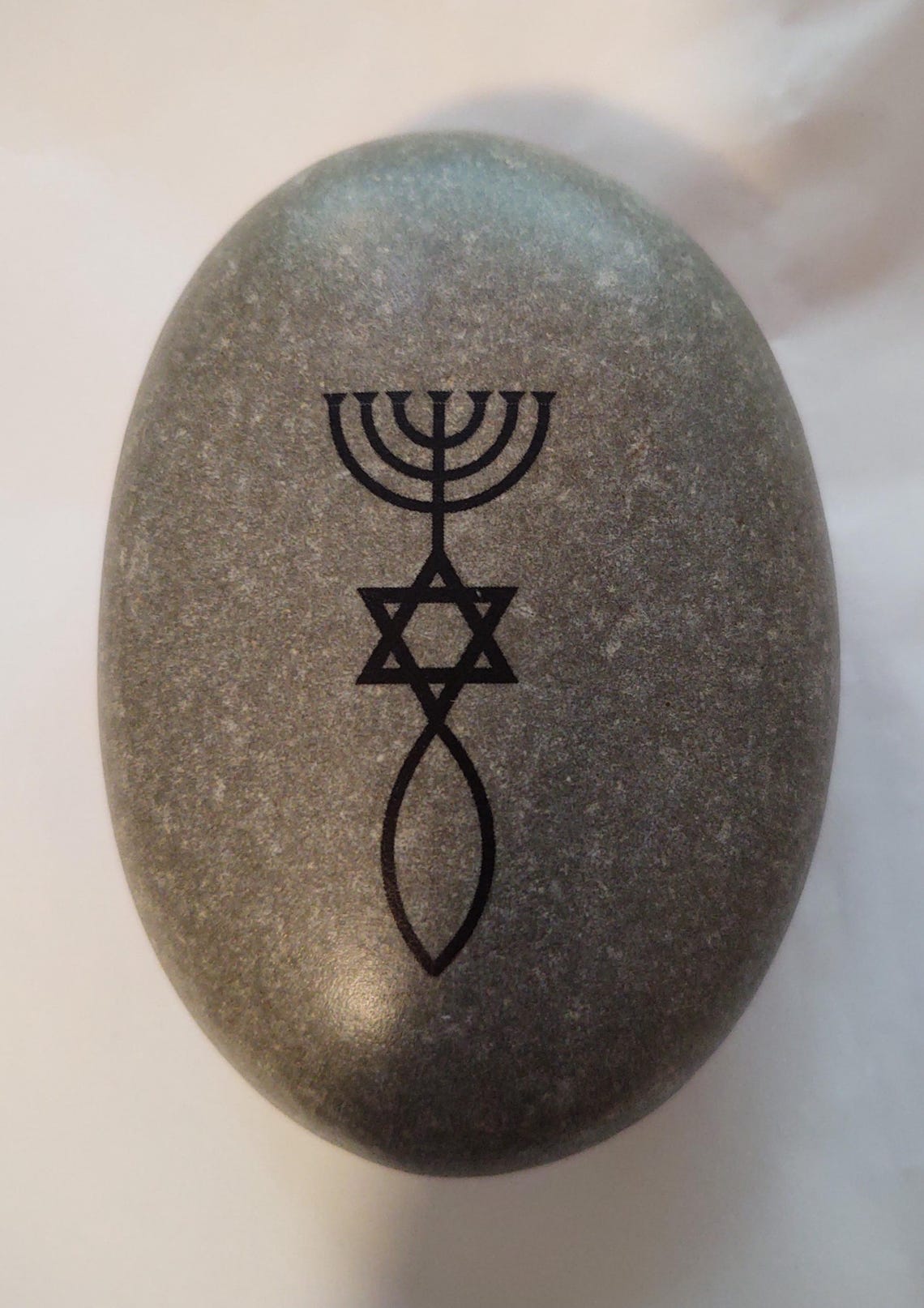 Yeshua Hebrew Judaic Jewish Stone Rock Grafted in Messianic Symbol ...