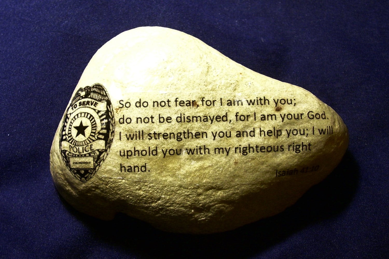 Law Enforcement Police Officer Stone Gift Bible Verse Isaiah - Etsy