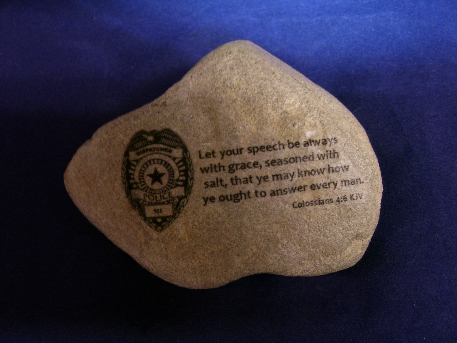 Law Enforcement 911 Dispatcher Stone Gift Bible Verse Prayer Colossians ...