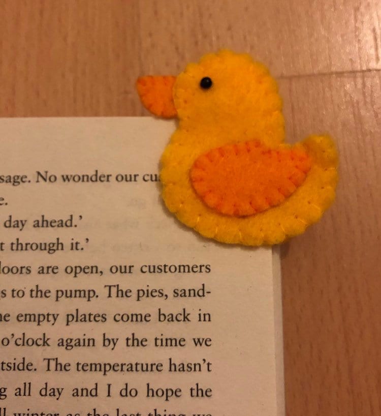 Duck Felt Corner Bookmark Rubber Duck Bookworm Book - Etsy UK