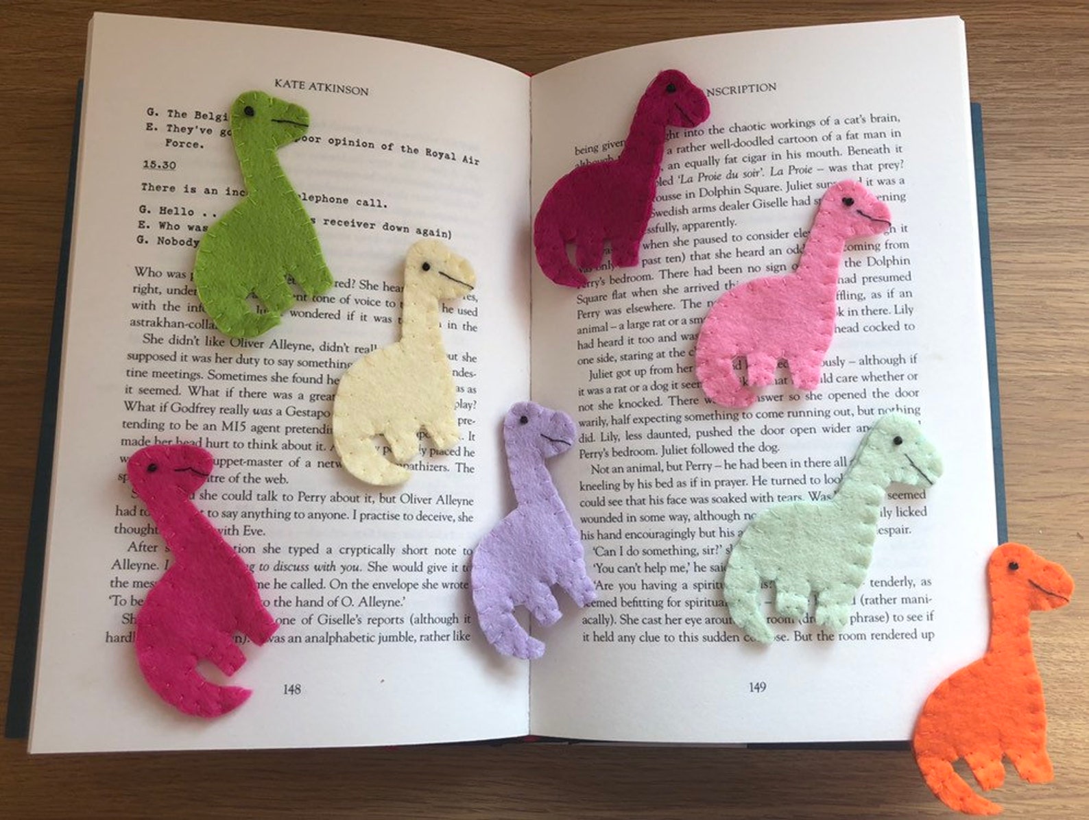 Dinosaur Felt Corner Bookmark Bookworm Book Accessory - Etsy UK