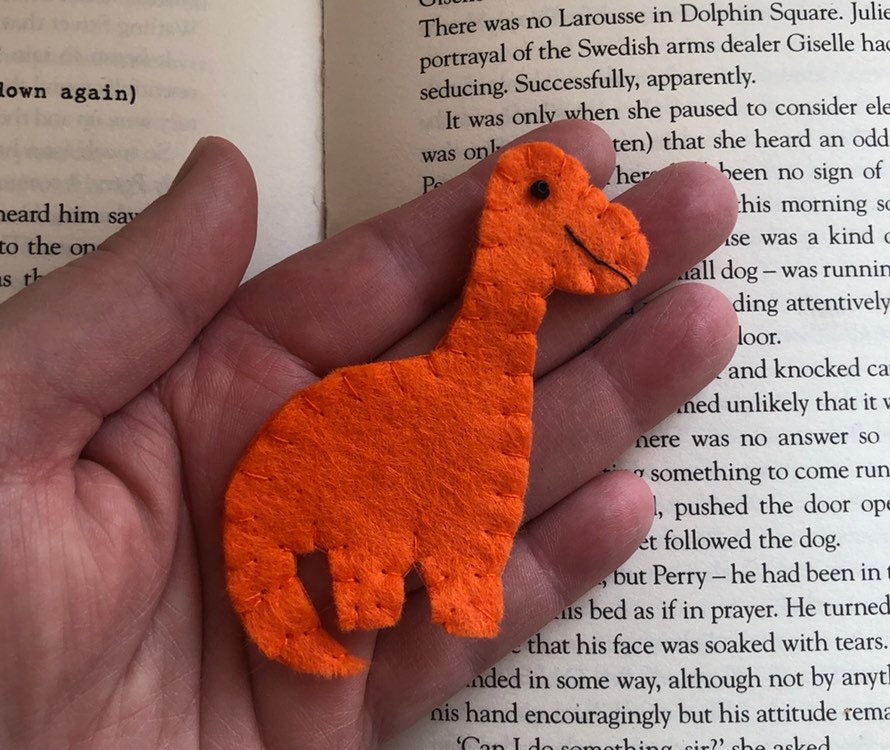 Dinosaur Felt Corner Bookmark Bookworm Book Accessory - Etsy UK