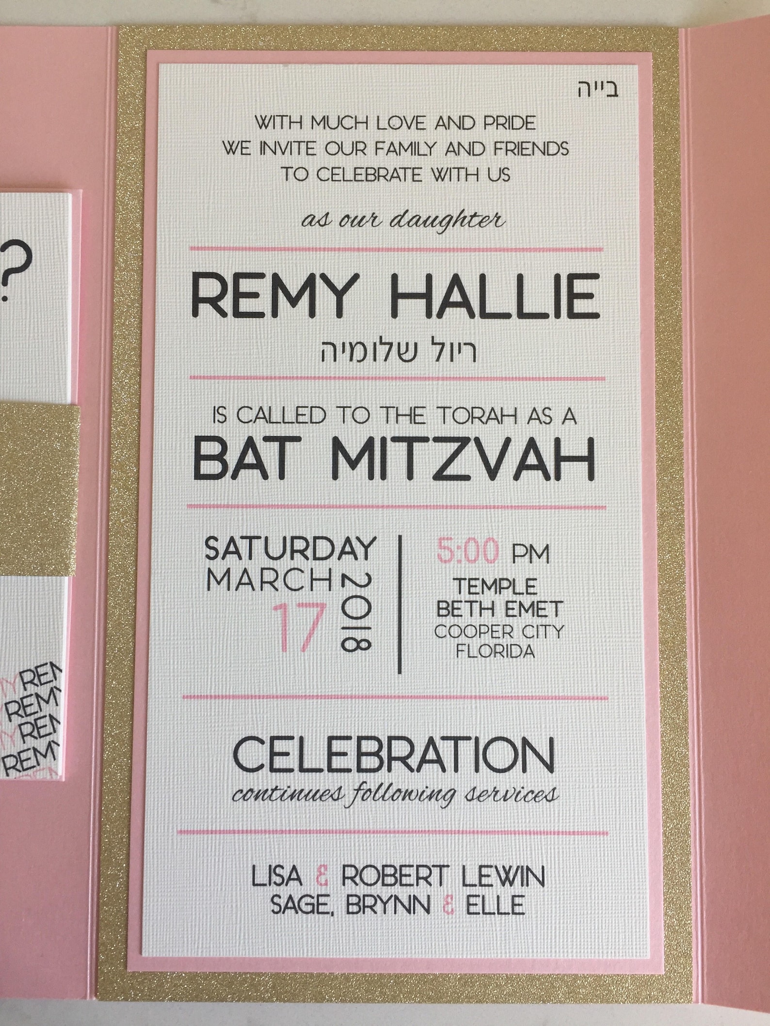 Modern Bat Mitzvah Invitation | Etsy