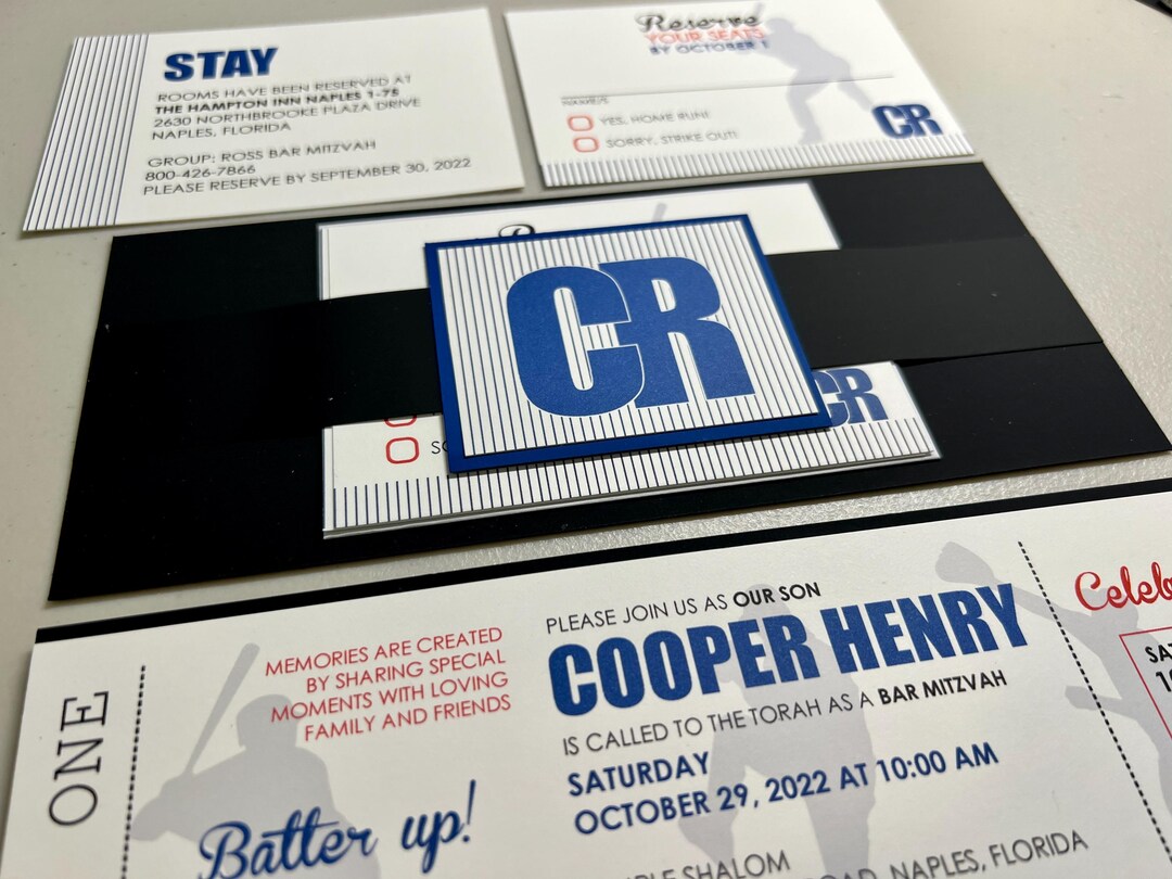 Sports Ticket Bar Mitzvah Invitations - Etsy