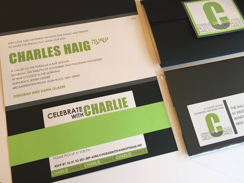 Modern Bar Mitzvah Invitation - Etsy
