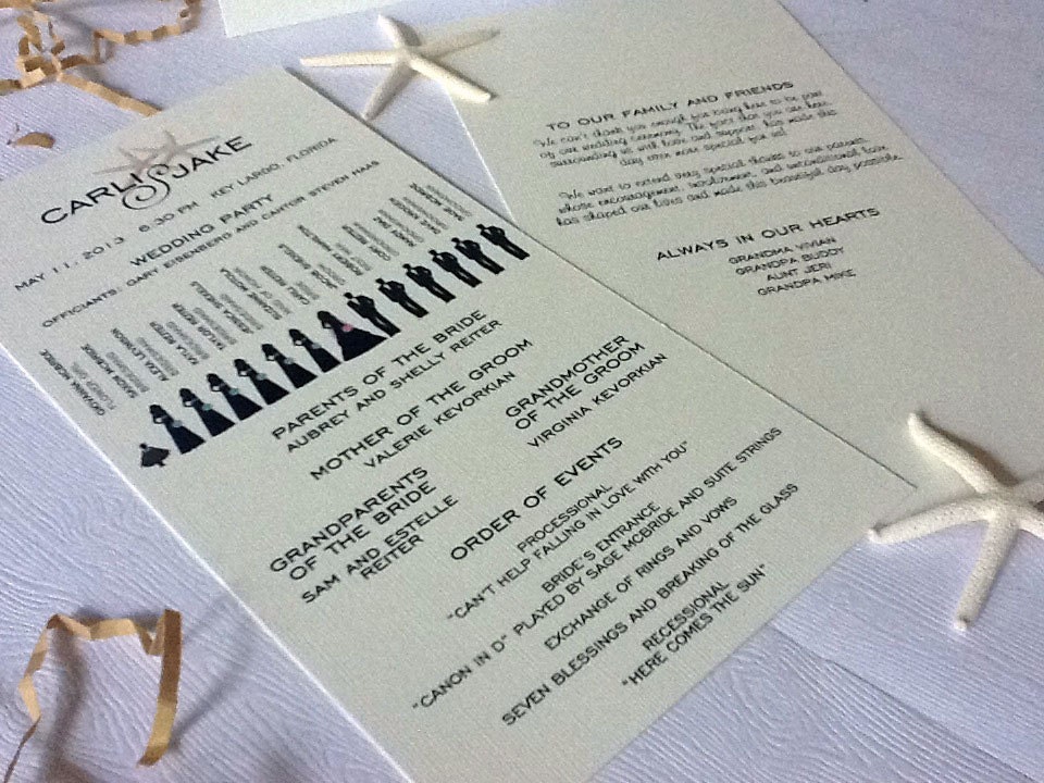 Wedding Program and Accessories - Etsy