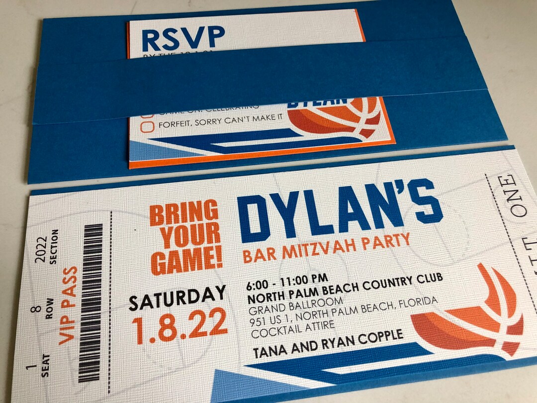 Sports Ticket Bar Mitzvah Invitation - Etsy