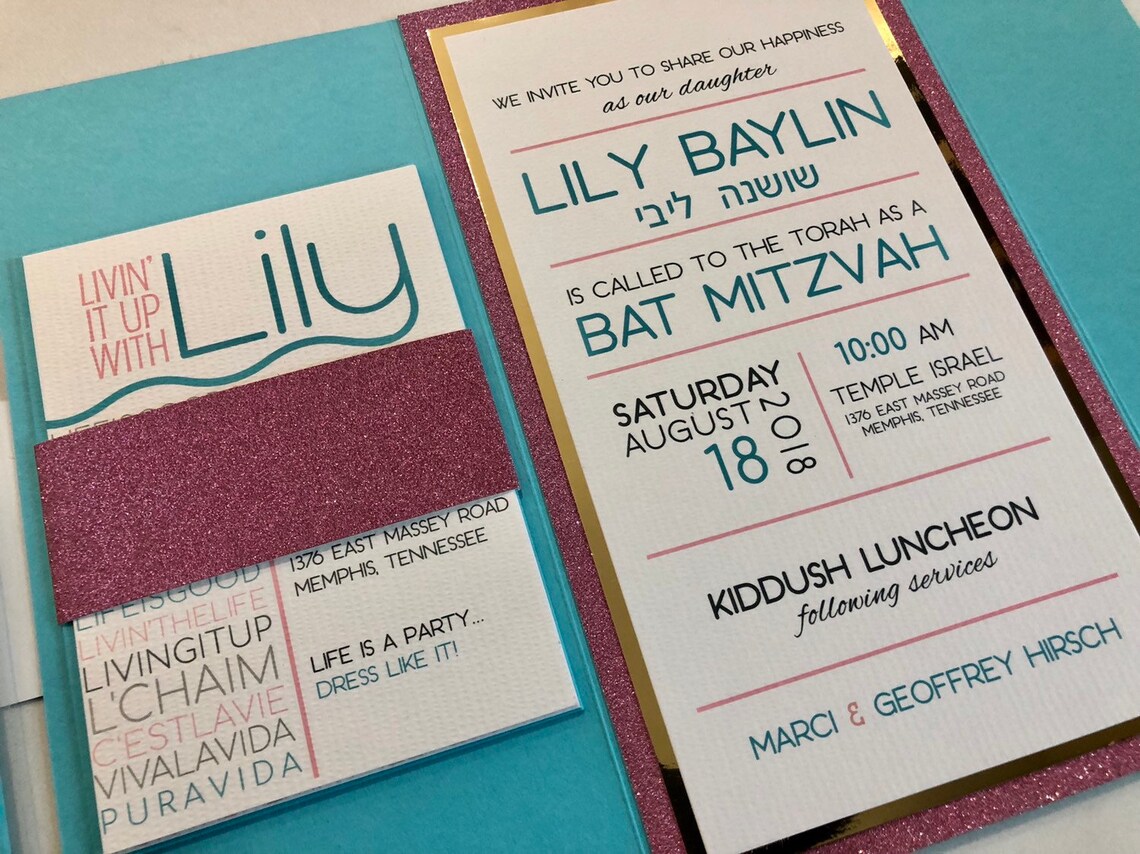Modern Bat Mitzvah Invitation - Etsy