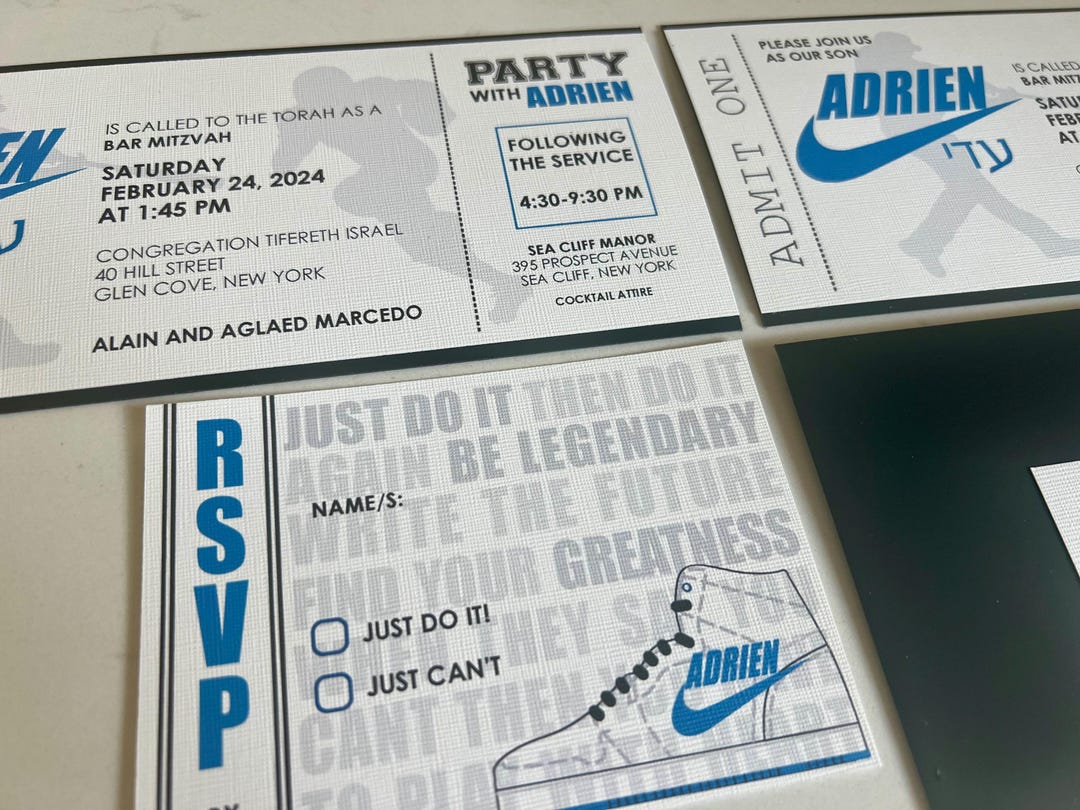 Sports Ticket Bar Mitzvah Invitations - Etsy