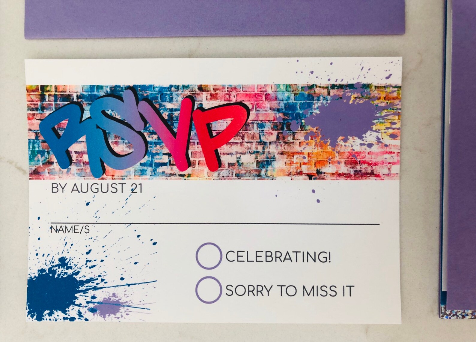 Graffiti Bat Mitzvah Invitations - Etsy