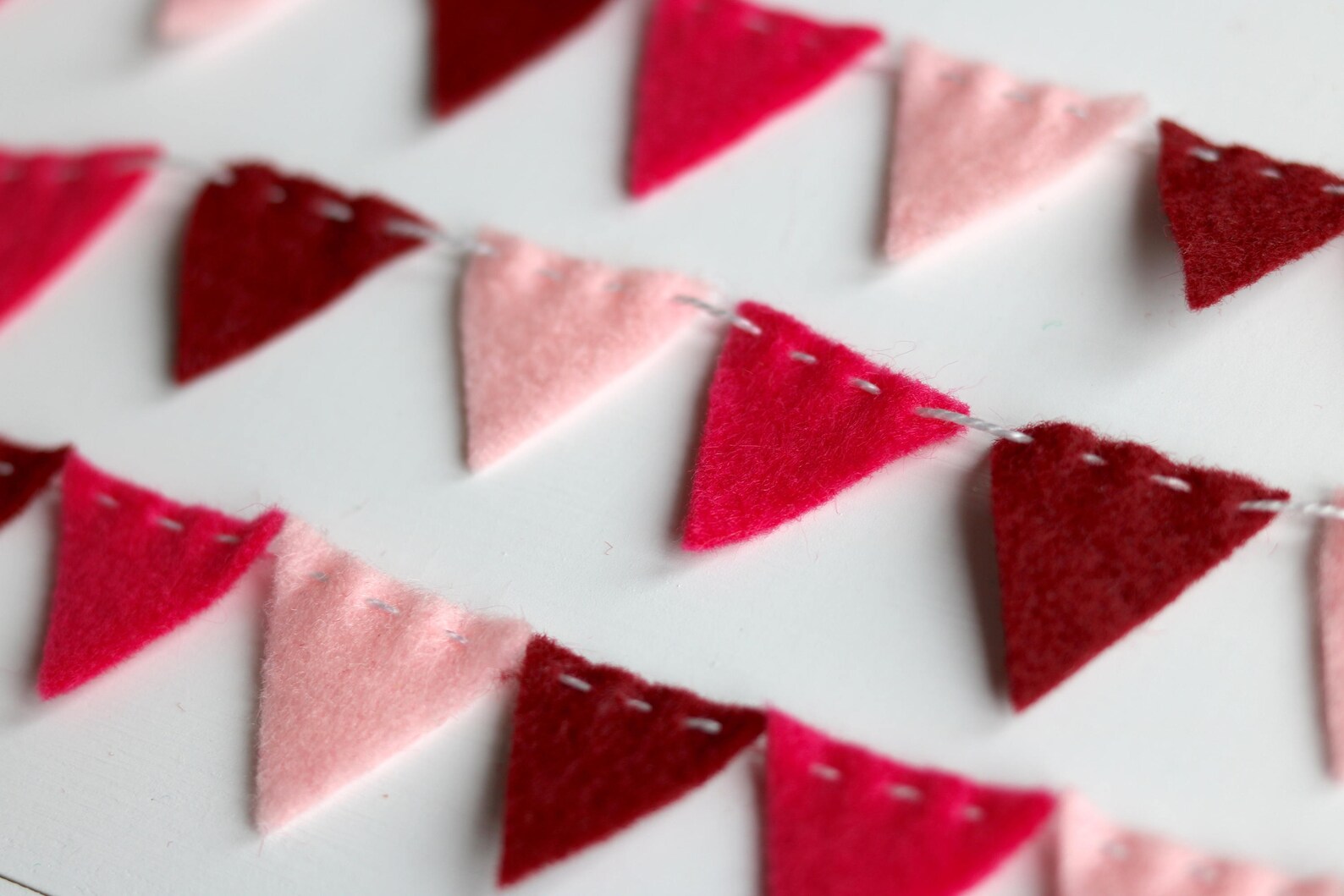 Pink and Maroon Mini Bunting Felt Garland 8 Ft Long - Etsy