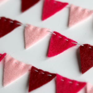 Pink and Maroon Mini Bunting Felt Garland 8 Ft Long Perfect for Baby ...