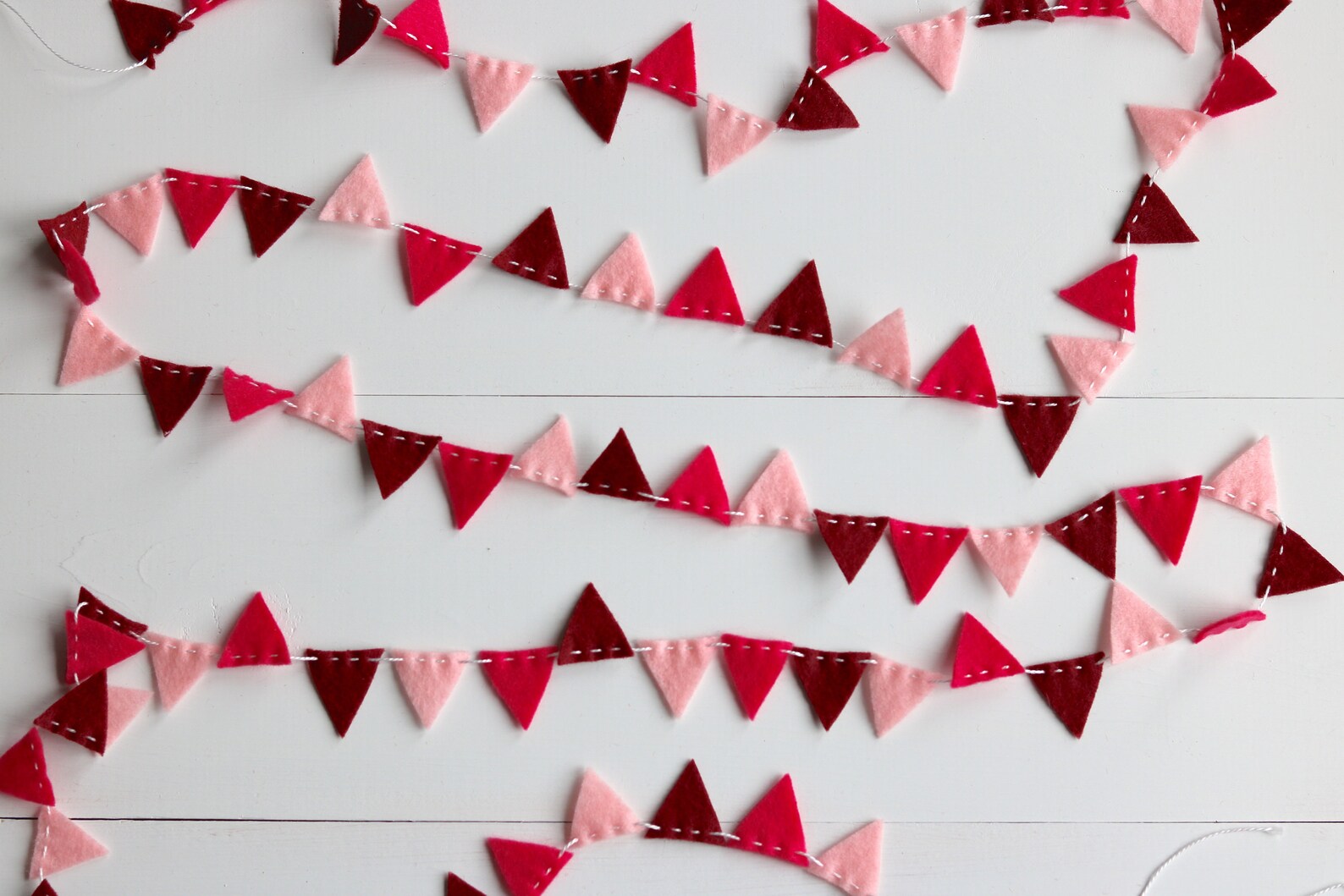 Pink and Maroon Mini Bunting Felt Garland 8 Ft Long - Etsy