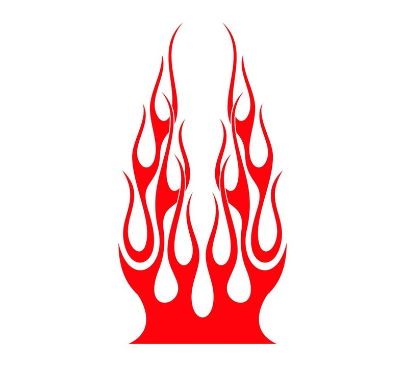 Hood Flames Decals Red Racing Graphics - Car Truck Auto Vinyl Stickers ...