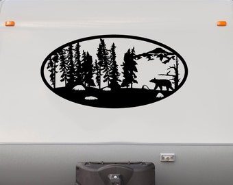 Bear Forest Mountains RV Camper Decal Sticker Graphic Custom | Etsy