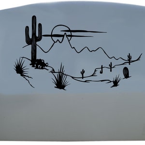 Cactus Tree Mountains RV Camper Decal Sticker Graphic Custom Text Mural ...