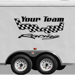 Stickerchef Checkered Flag Racing Trailer Vinyl Decal Sticker Graphic ...