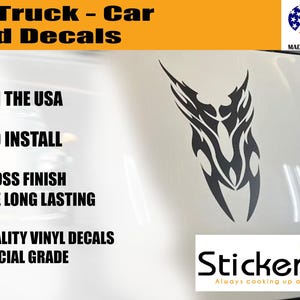 Flame Hood Decals Classic Traditional Hot Rod - High Gloss Vinyl Truck ...
