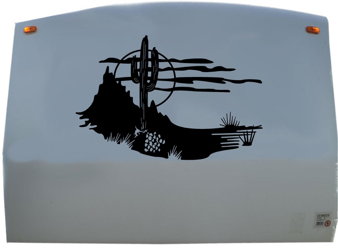 Cactus Desert RV Camper Decal Sticker Graphic Custom Text Mural AT03 - Etsy