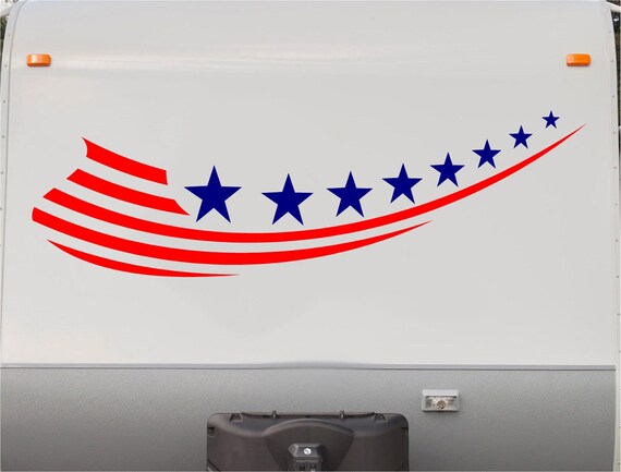 USA Flag Camper Decals Motorhome Stripe Kit RV Stickers | Etsy