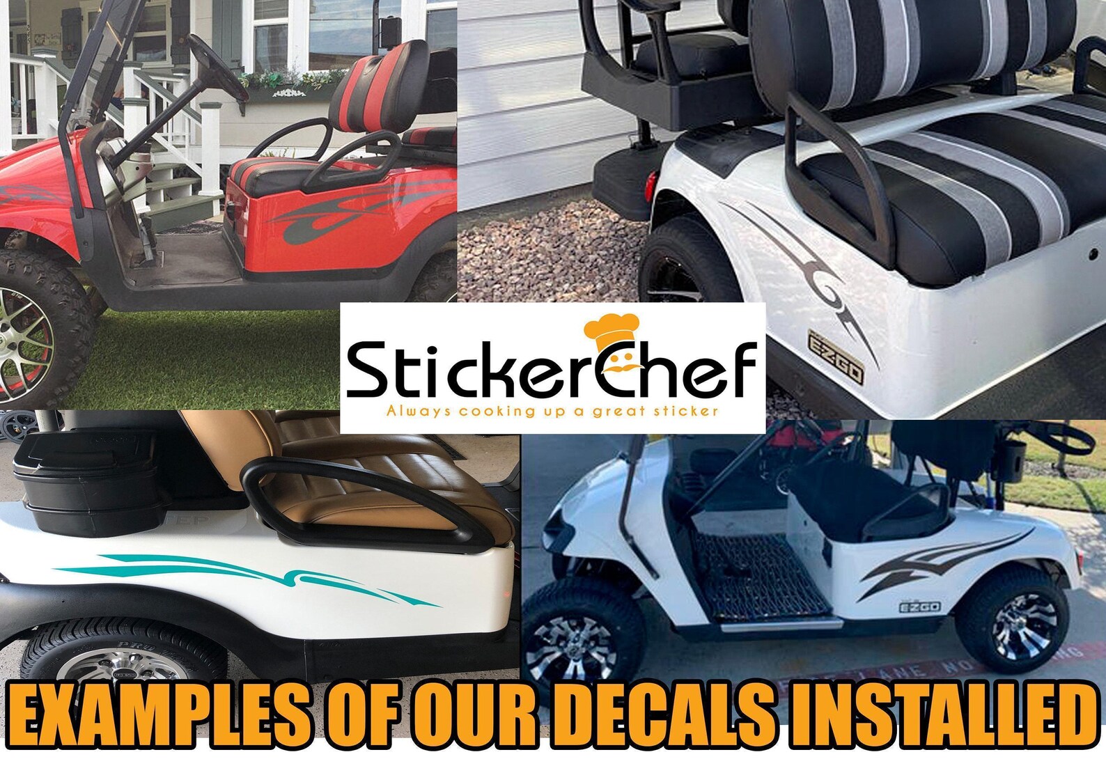 Golf Cart Decals GC505 Golfer Golfing Stickers Auto Truck Racing ...