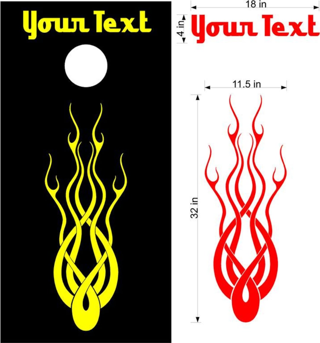 Flames Cornhole Board Decals-bean Bag Tosspersonalized Cornhole Custom ...
