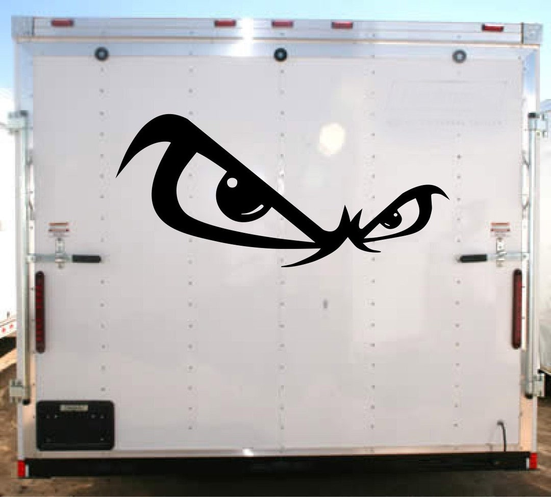 Evil Eyes Racing Trailer Decals: Custom Text Vinyl Stickers - Etsy