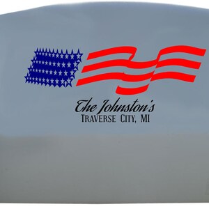 US American Flag RV Camper Decal Sticker Graphic Custom Text Sign Mural ...