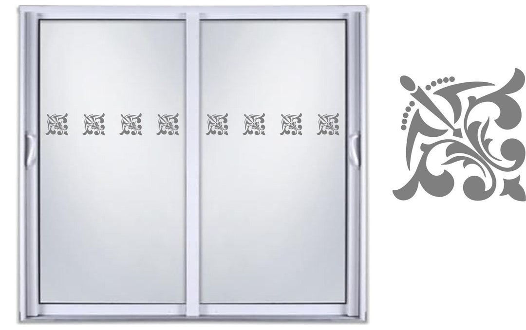 Safety Sliding Glass Door Etched Glass Front Entry Door Vinyl Decal ...