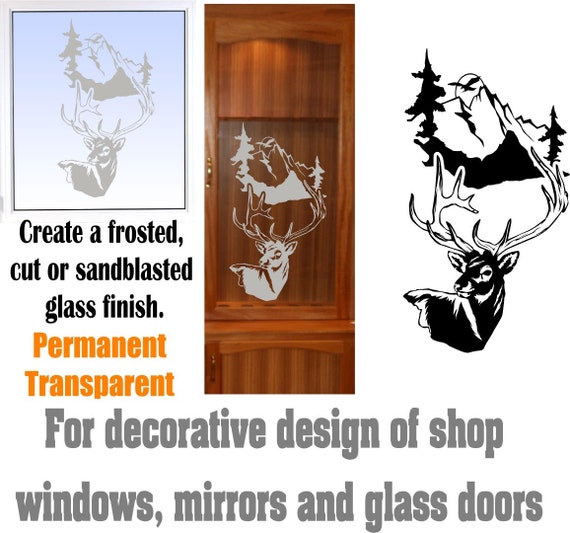 Etched Glass Decals Mountains