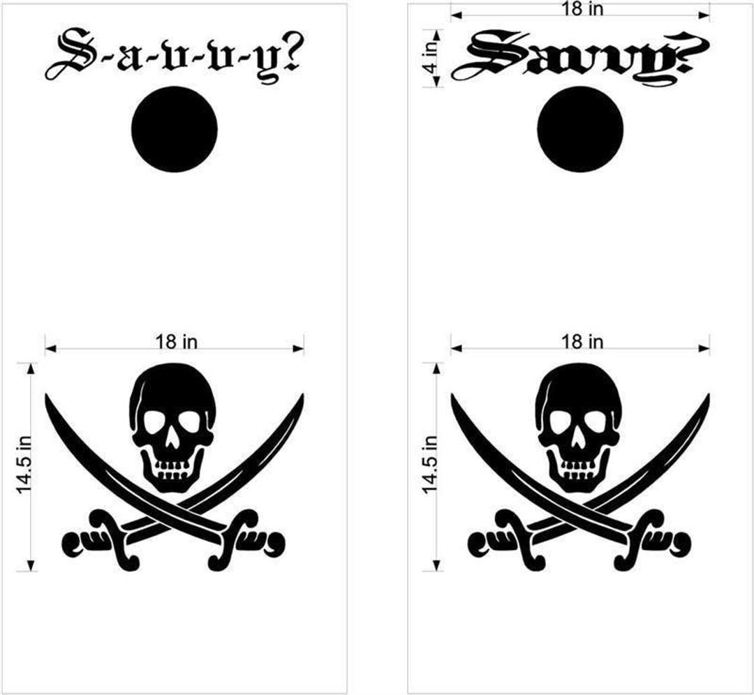 Cornhole Board Vinyl Decals Personalized Pirate Davy Jones Locker ...