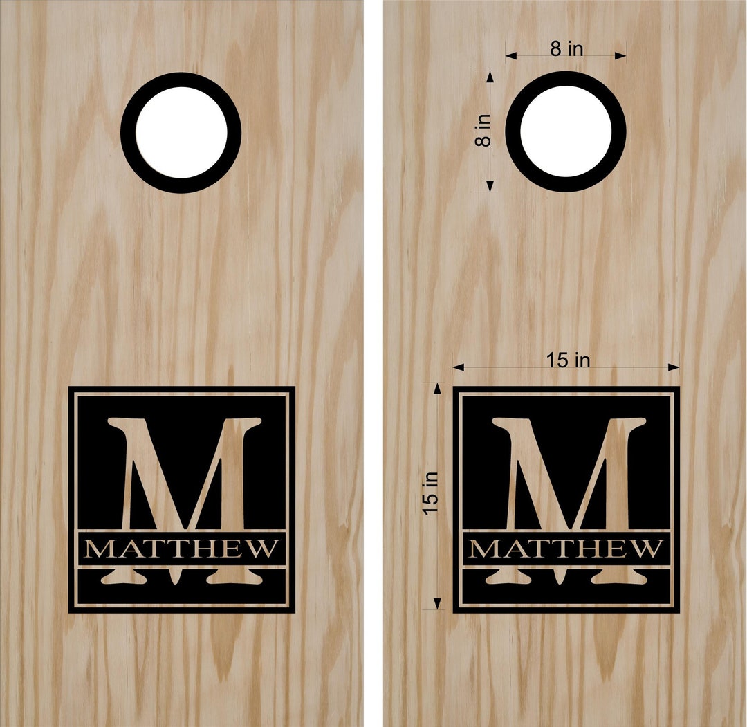 Wedding Monogram Cornhole Boards Decals Skins Decals Game Custom ...