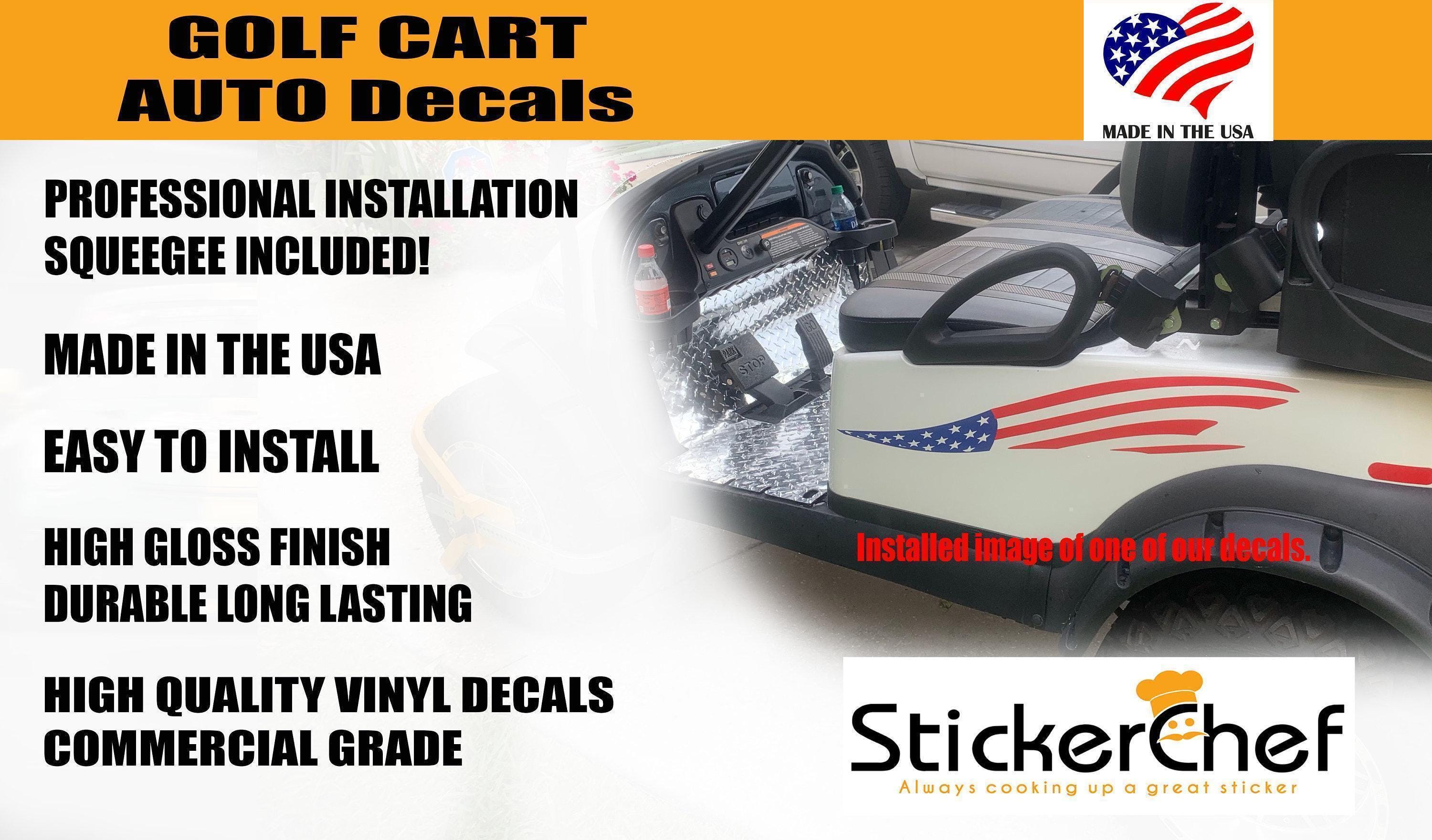 Golf Cart Decals GC91 Golfer Golfing Stickers Auto Truck Racing ...