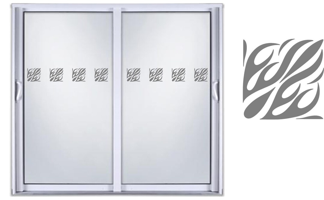 Safety Sliding Glass Door Etched Glass Front Entry Door Vinyl Decal ...