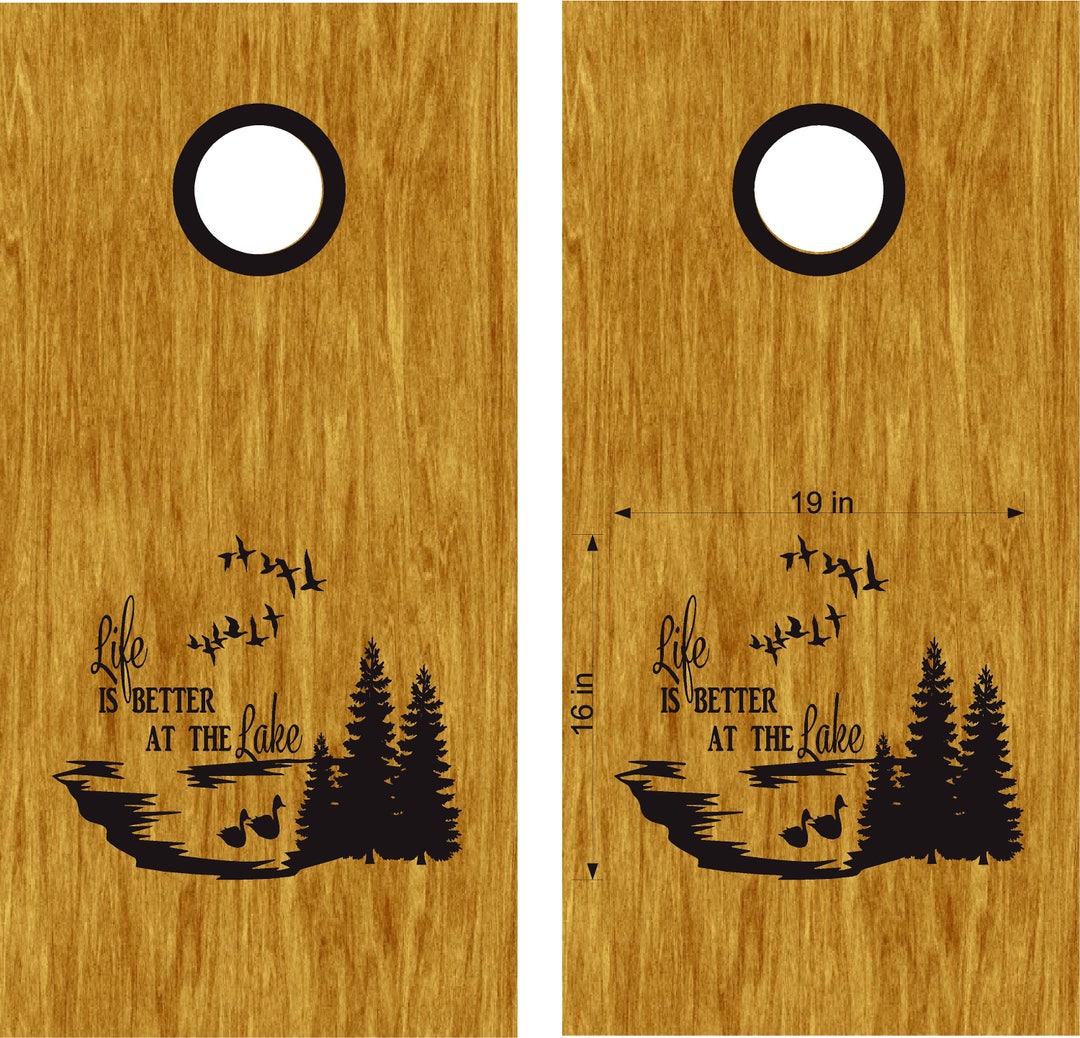 Lake House Cornhole Board Decals-bean Bag Toss-wraps-personalized ...