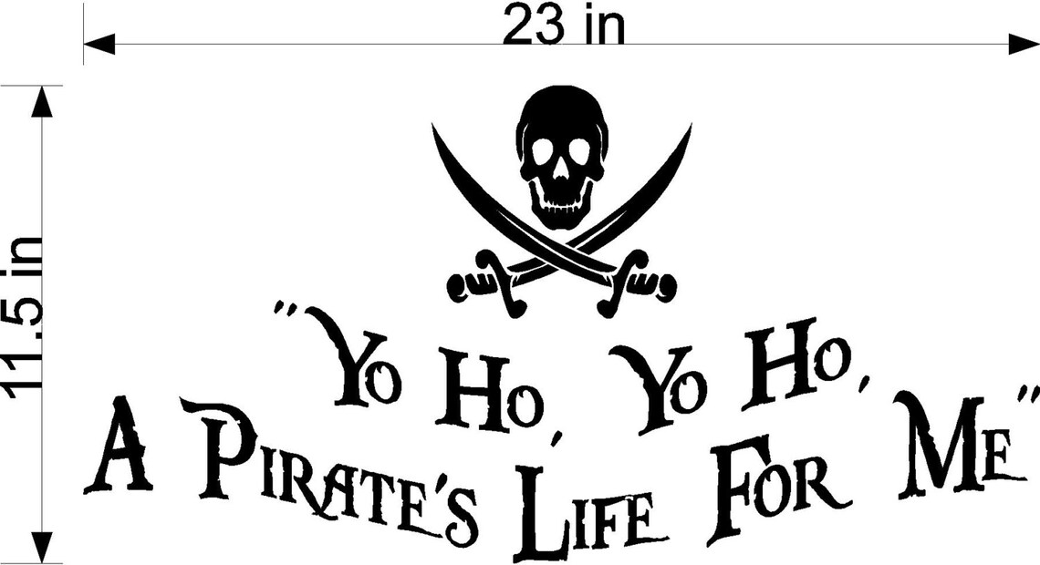 Yo Ho Yo Ho Boys Room Decor Pirate Vinyl Wall Art Sticker Decal ...