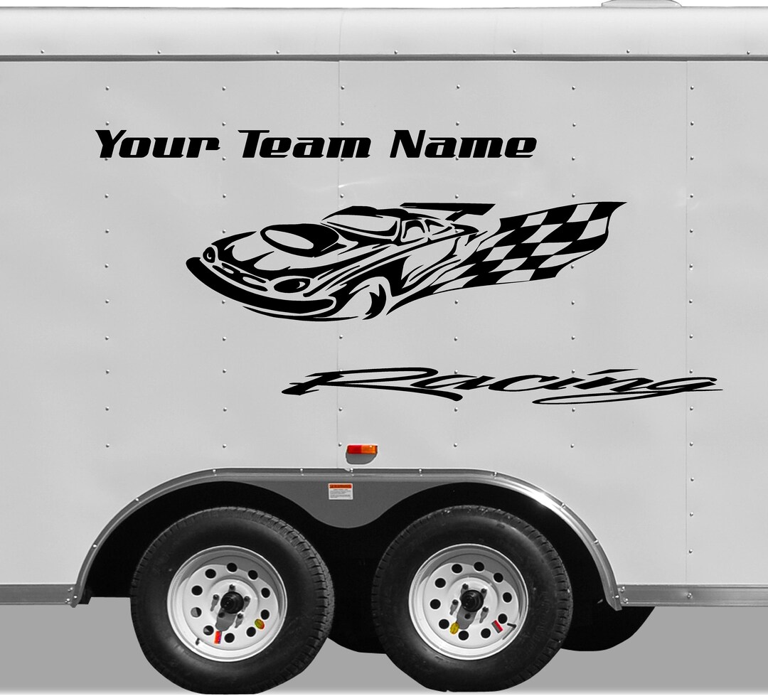 Race Car Flag Decals Toy Hauler Racing Trailer Vinyl Stickers Graphics ...